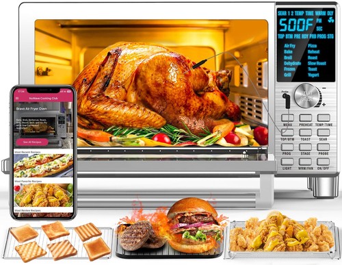 Bravo XL Air Fryer Toaster Smart Oven, 12-in-1 Countertop Grill/Griddle ...