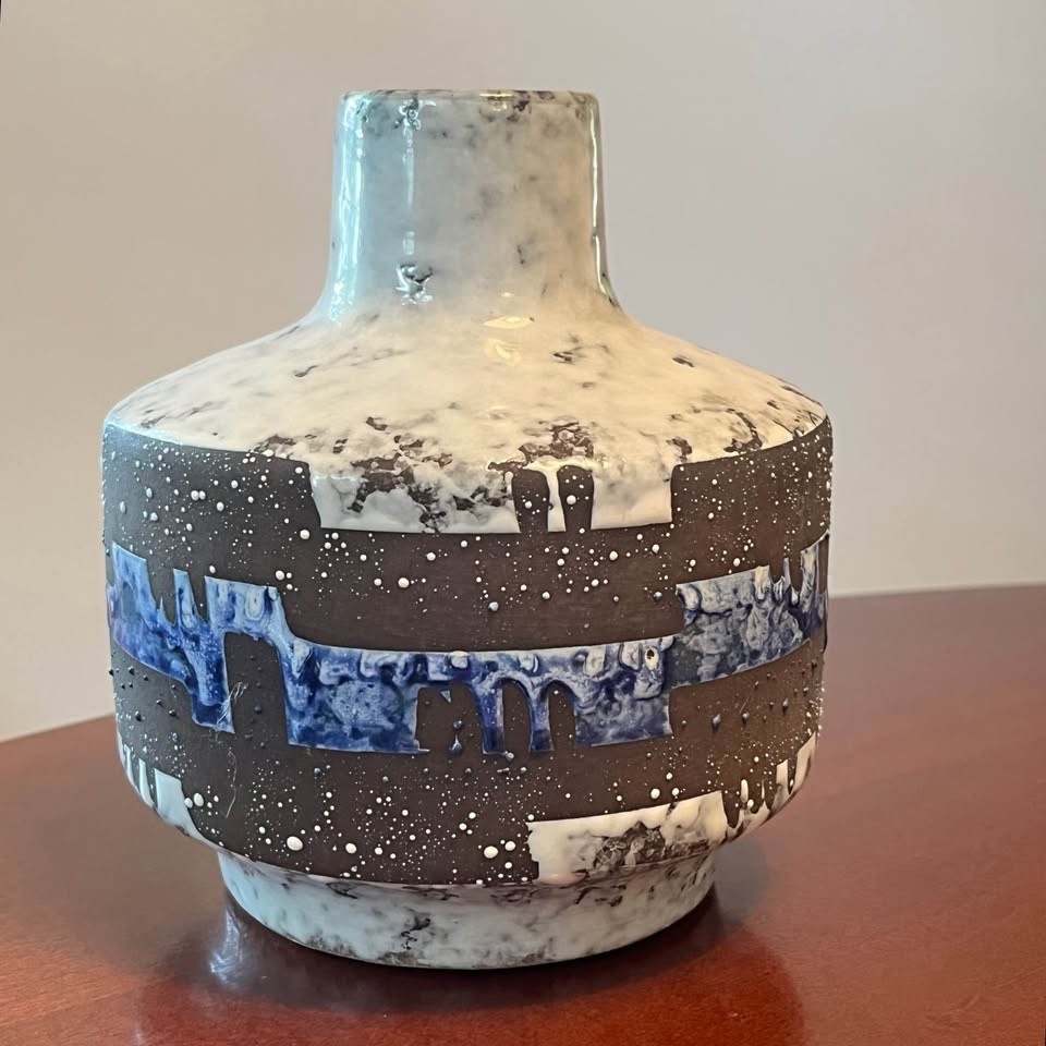 Vintage HALDENSLEBEN Ceramic Vase Studio Art Pottery Mid Century Modern ...