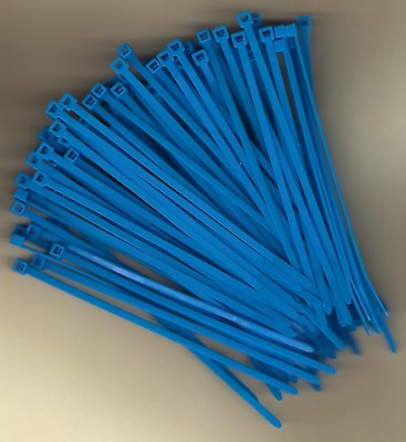 100 5" Inch Long 40# Pound FLUORESCENT BLUE Nylon Cable Zip Ties Ty ...