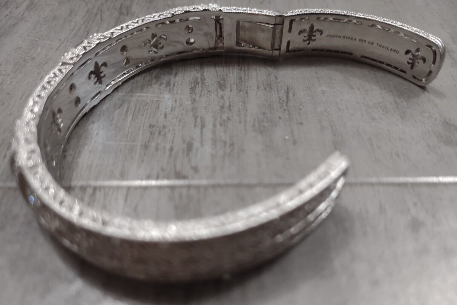 Judith Ripka Estate Pia Sterling Silver Blue Sapphire & Diamonique Cuff ...