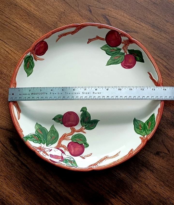 FRANCISCAN Apple Chop Plate 14" Half Moon Mark Back Stamp Vintage USA ...