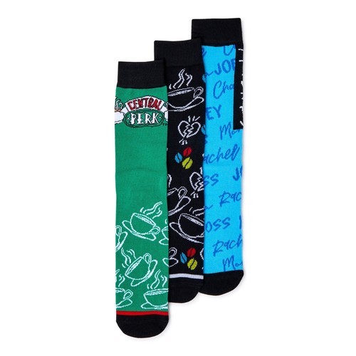 Friends TV Show Pop Culture Central Perk Men's Crew Socks 3pr Sock Size ...