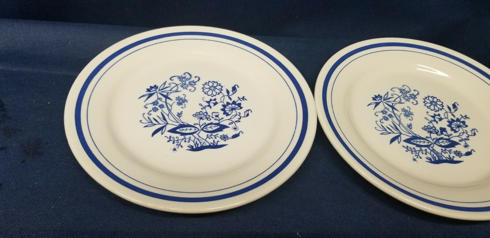 Vintage Oxford China OXF4 Brazil Set/2 Dessert/Salad Plates Ivory/Blue ...