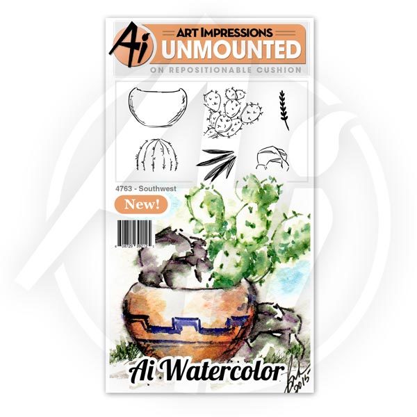 AI WATERCOLOR STAMPS-Art Impressions Rubber Stamping Craft-Container ...