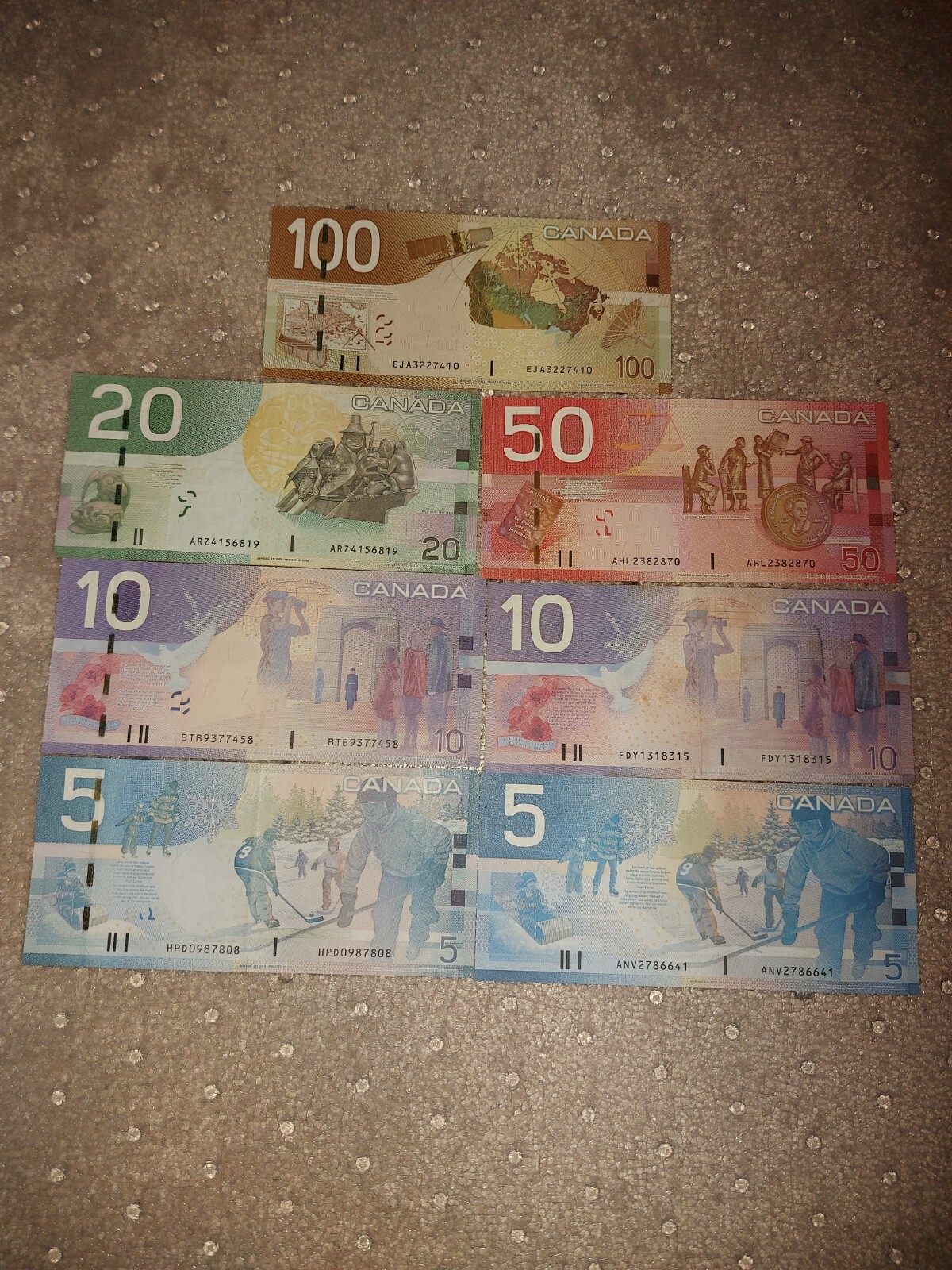 Canada 5 10 20 50 100 Dollars Paper Money 2000s Vintage Banknotes 7 Old ...