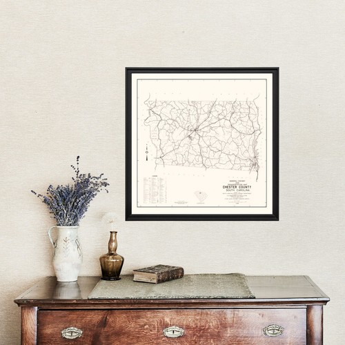 Old Map of Chester County, SC 1938 - Vintage South Carolina | eBay