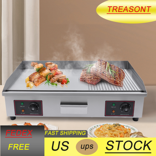 3000W 29" Commercial Electric Countertop Griddle Flat Top Grill Hot ...