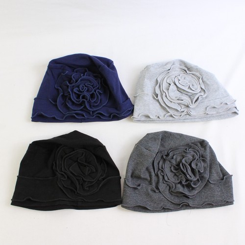 Lot of 4 Women's Skull Caps with Flower Accents One Size | eBay