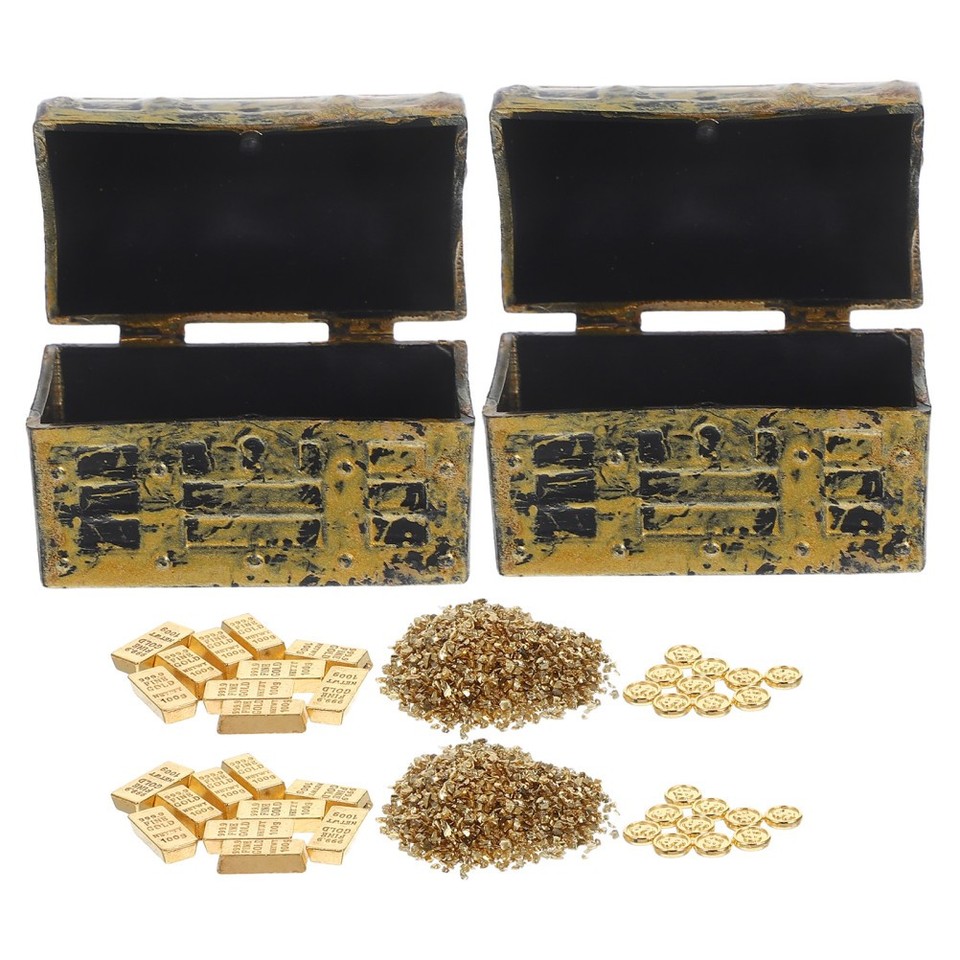 2pcs Small Pirate Treasure Chests, Alloy Treasure Chests Toy Boxes ...