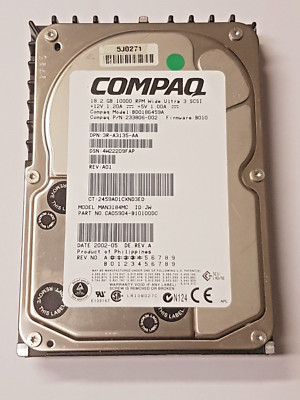 18.2 GB Compaq BD0186459A Wide Ultra3 SCSI 80pin 10K HDD 3.5 " Internal ...