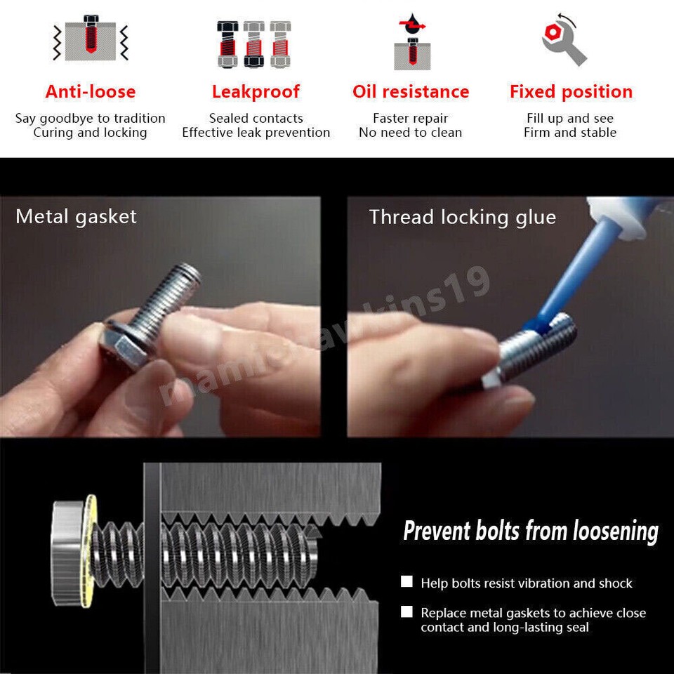 50ML 243 Thread Lock Bolt Lock Tight Medium Strength Fast Fix Screw ...