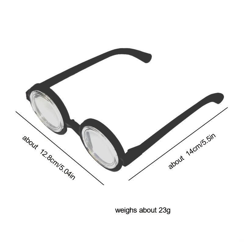 Nerd Spec Glasses plastic costume round thick intellectual look lenses ...