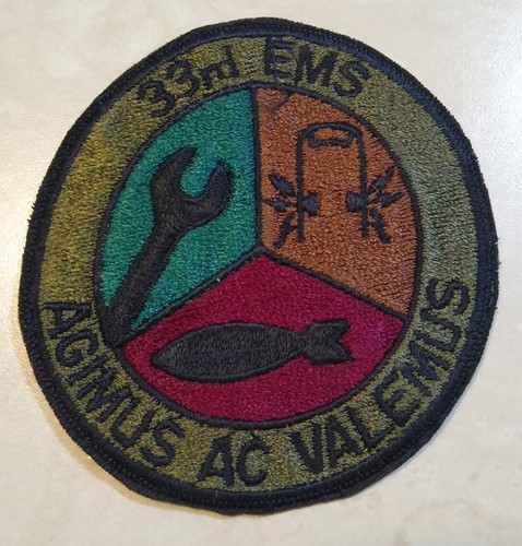 U.S. AIR FORCE Patch - 33rd EMS "Agimus AC Valemus" - ORIGINAL patch ...