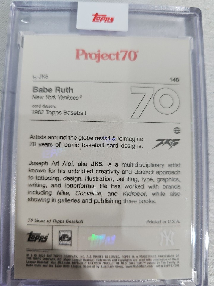 2021 Topps Project 70 Babe Ruth By Jk5 | eBay