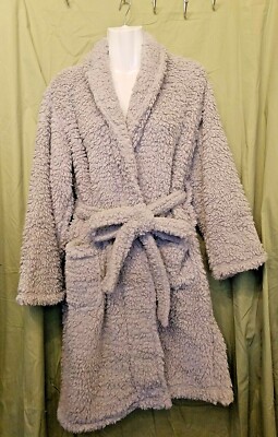 Pottery Barn Teddy Bear Cozy Ultra Plush Robe Small Gray | eBay