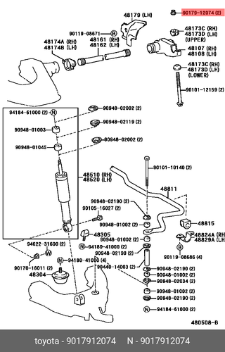 Genuine OE nut, 9017912074 for TOYOTA 90179-12074 | eBay.de