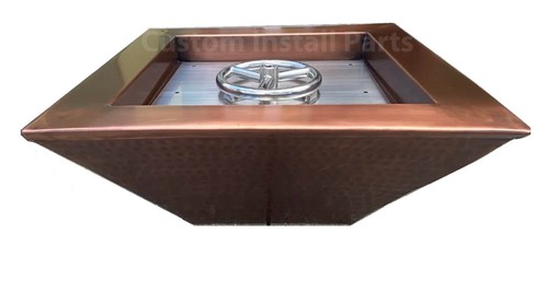 18 Inch Square Copper Fire Pit Bowl Burner Ring Builders Series Propane ...