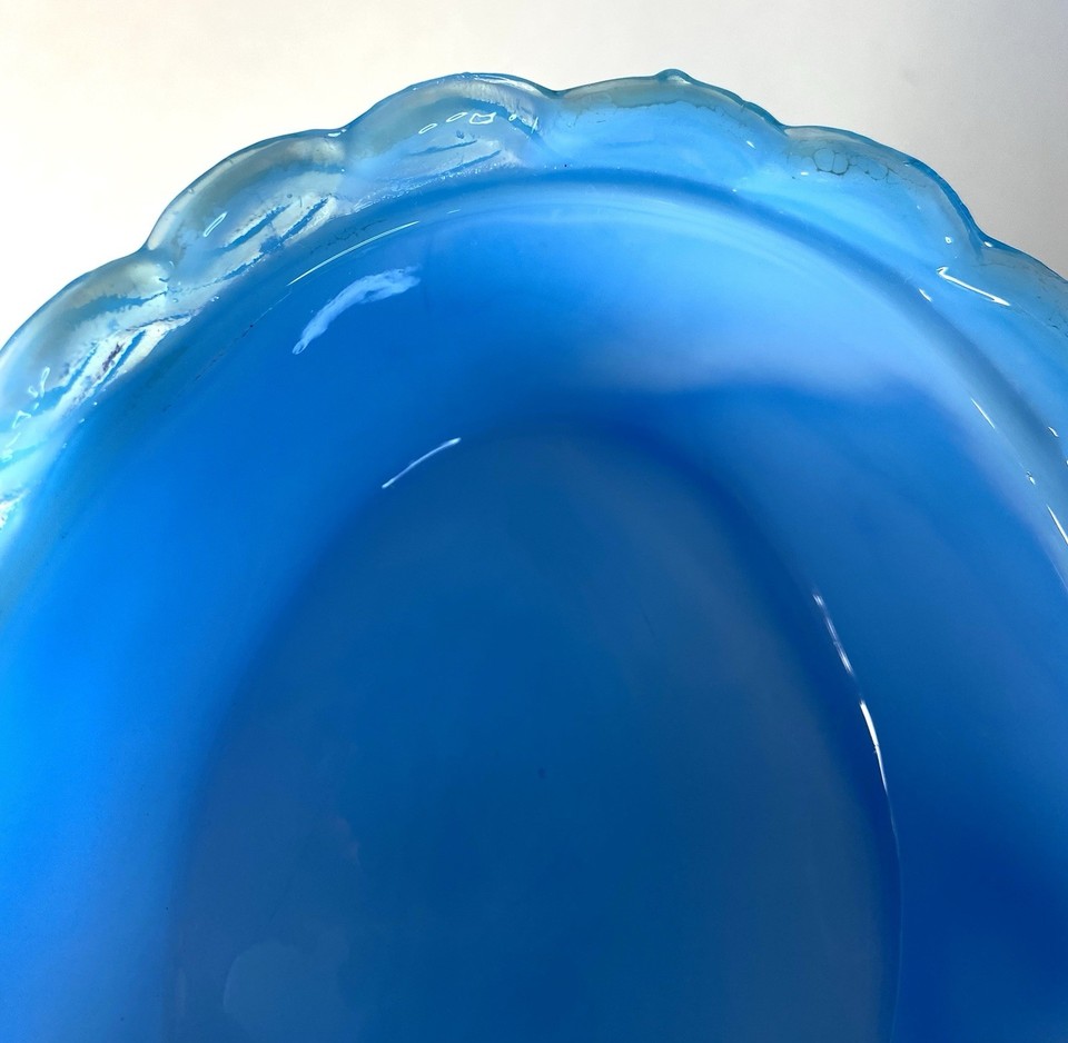 Light Blue Slag Glass Hen Chicken On Nest Candy Trinket Dish Unmarked 6 ...