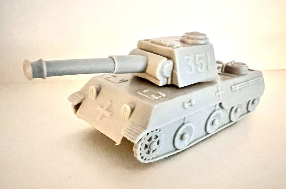 MARX BATTLEGROUND/DESERT FOX - LIGHT GRAY GERMAN TANK - VERY GOOD ...