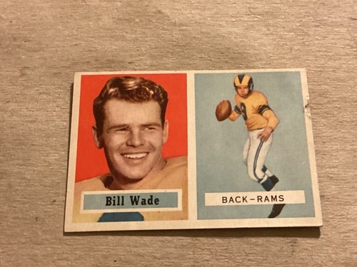 1957 Topps Football #34 Bill Wade - EX - No Creases - Edge Surface Wear ...
