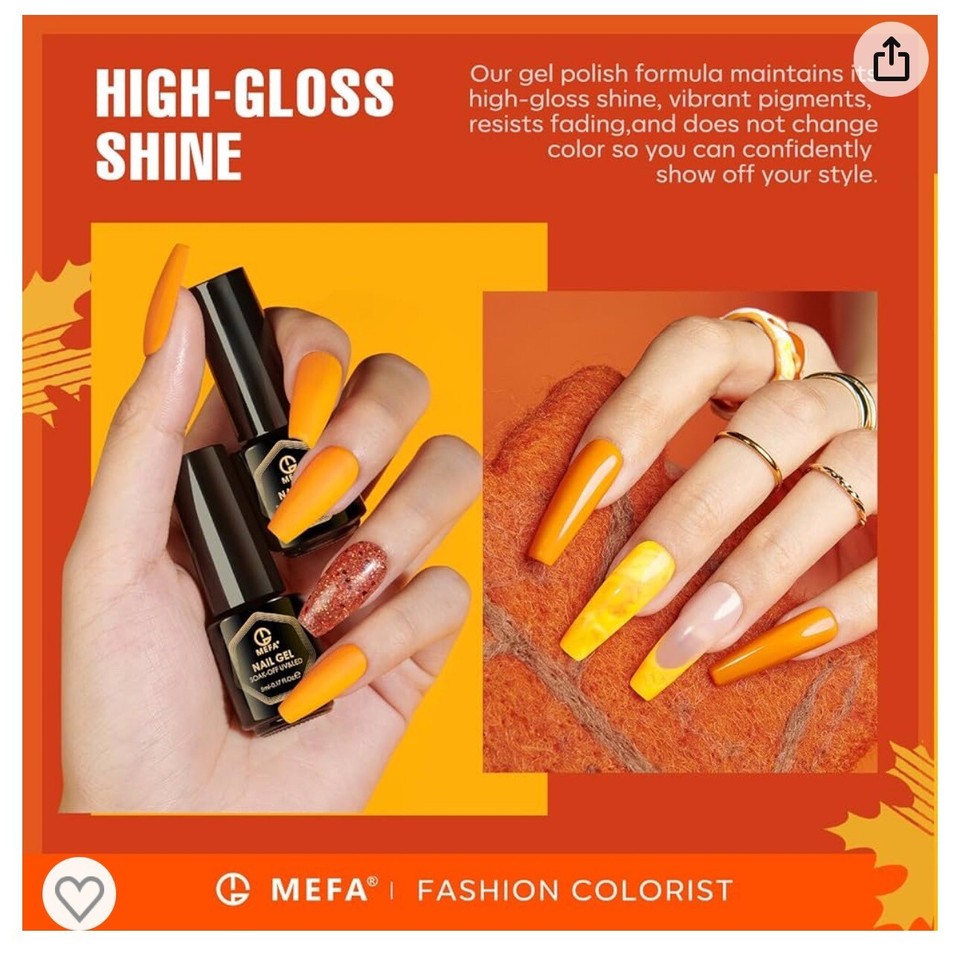 MEFA 6 Colors Perfect Gel Polish Nail Set Salon DIY Shimmer Glossy Kit ...