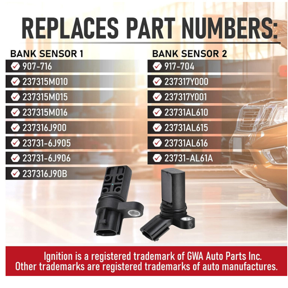 2x Camshaft Position Sensor 23731-6J90B 23731-AL61A for Nissan Infiniti ...