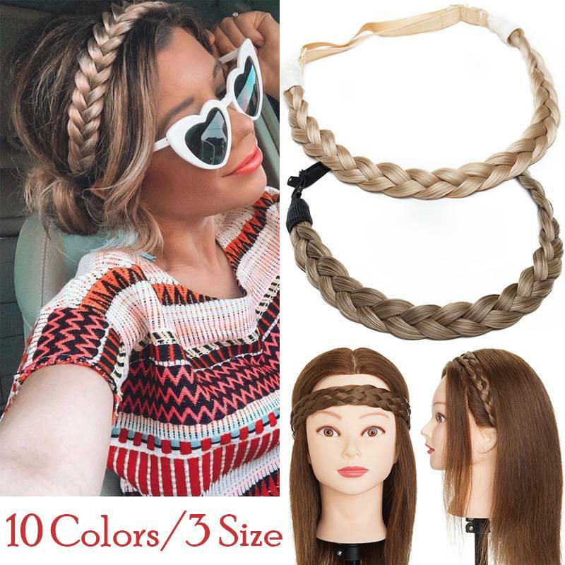 REAL Natural Hair Band Plaited Headband Braided & Elastic Band Hair ...