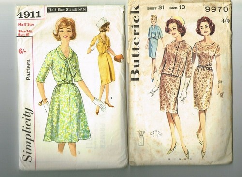 Vintage 60s dressmaking patterns x2 Simplicity 4911, Butterick 9970 day dress | eBay Australia