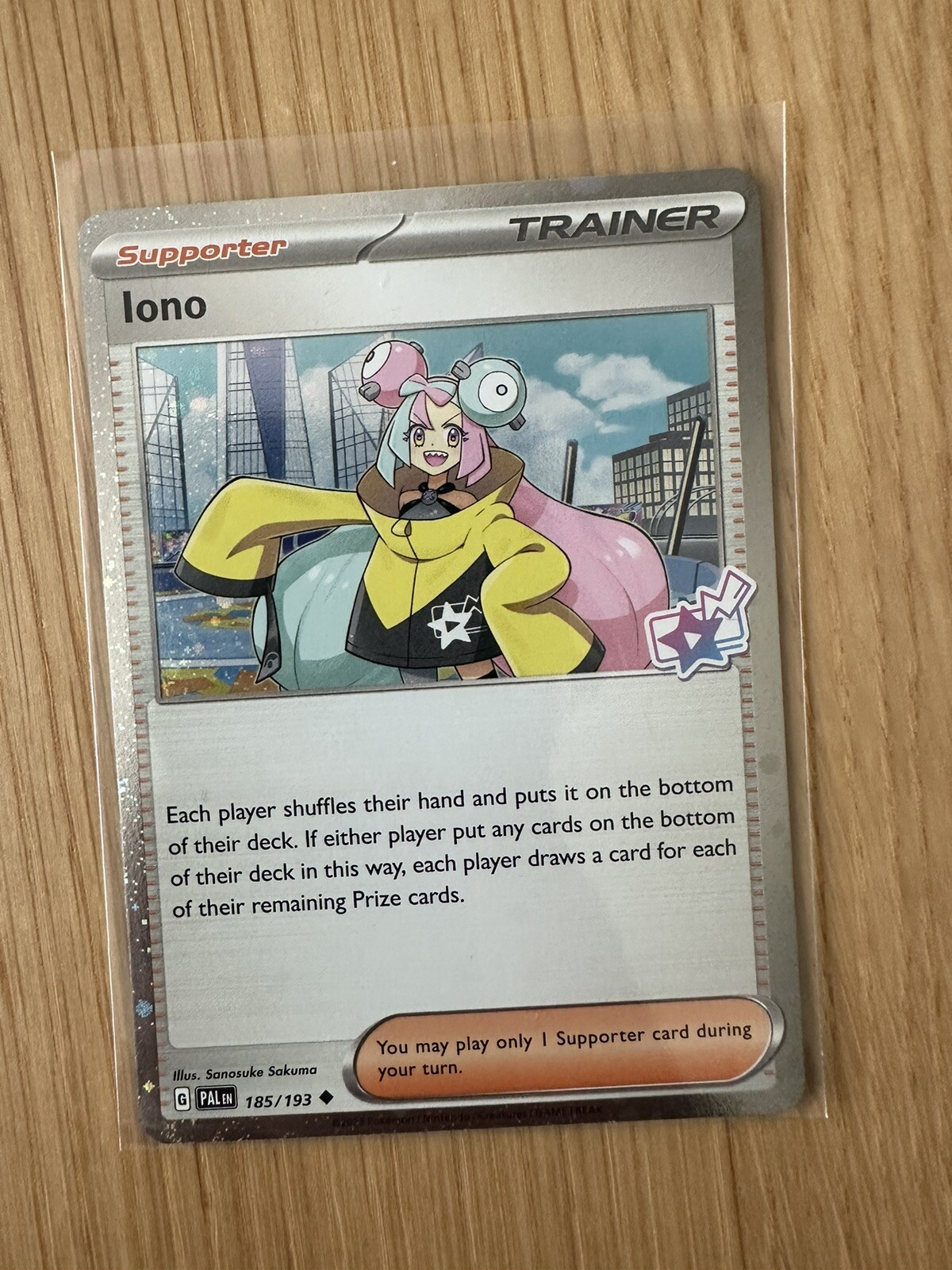 Pokemon Iono 185/193 (Cosmo Holo Promo) Premium Tournament Collection ...