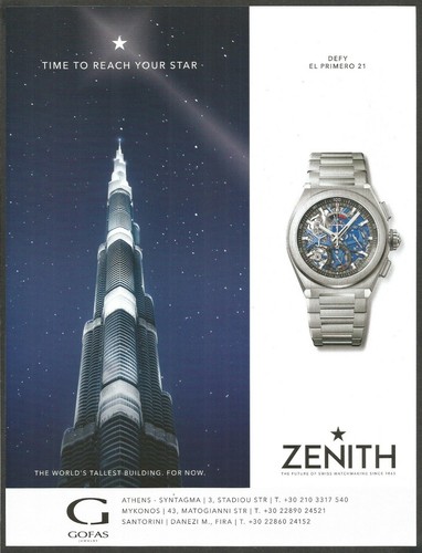 ZENITH Defy El Primero 21 Titanium - 2019 Print Ad | eBay