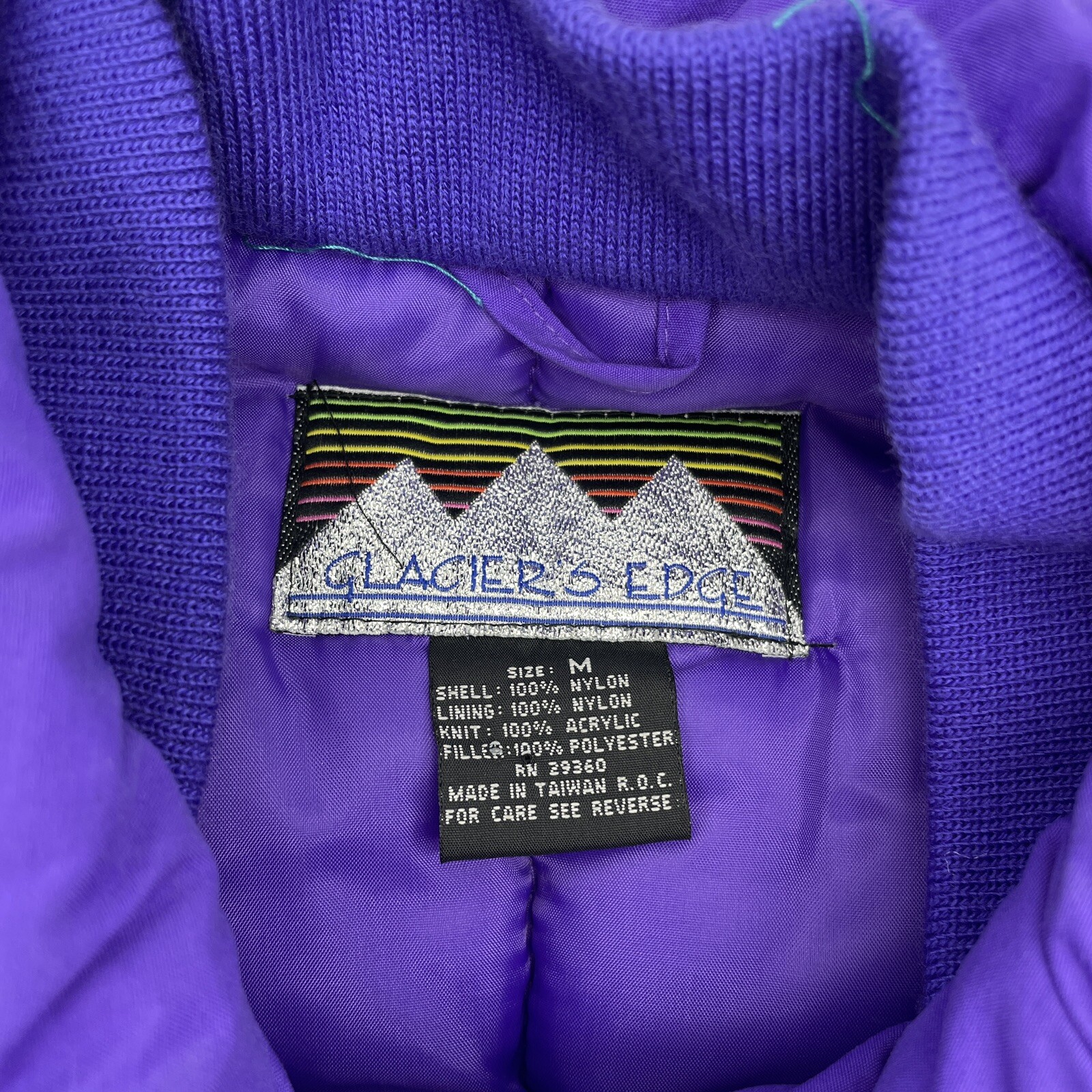 Vintage 90s Glacier's Edge Colorblock Turquois Puffer Snow Jacket Women ...