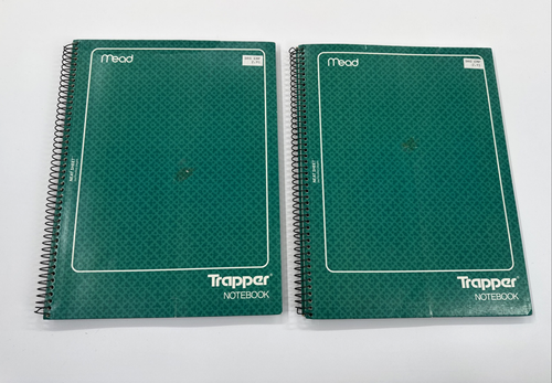 Vintage Mead TRAPPER Notebook Spiral Bound with Planning Guide Green 80 ...