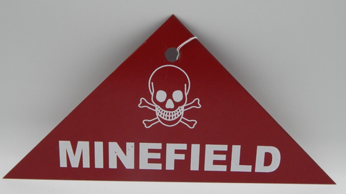 WWII Vintage Military Minefield Sign with Skull and Crossbones | eBay