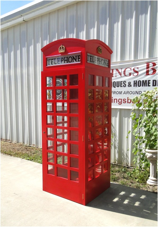 English Telephone Phone Booth - British Call Box Vintage Style Red ...