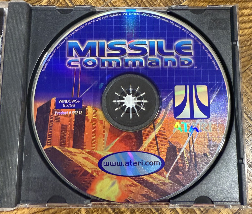 Missile Command (PC CD-ROM, 1999) Game Windows 95/98 Atari *FREE ...