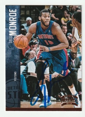 Greg Monroe Signed 2012-13 Panini Threads Card #36 Auto Pistons ...