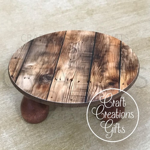 MINI RISER Rustic Wood Faux Theme Tiered Tray Decor Display Stand ...