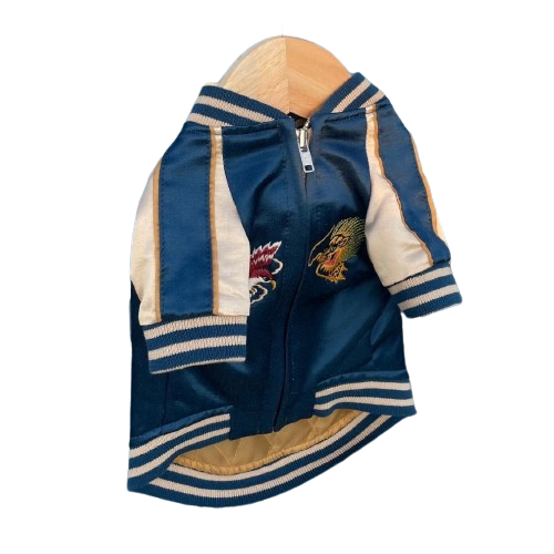 Tiger Design Jacket for dogs Sukajan Blue Embroidery Japan Pet Fashion ...