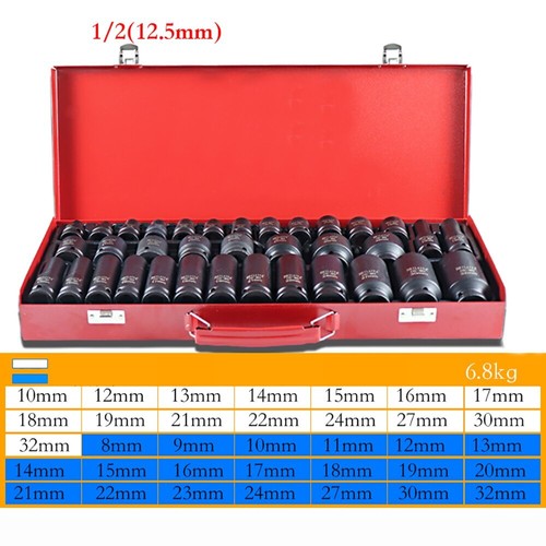 Car Air Impact Socket 6 Point Axle Nut Socket 8-32MM 35PCS Repair Tools ...