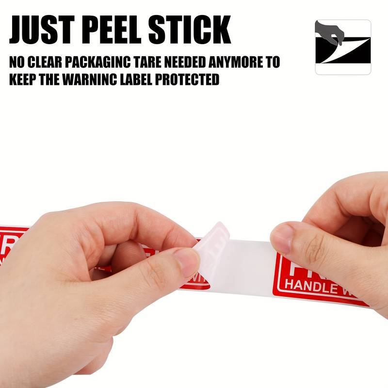 Handle With Care Fragile Parcel Labels- Postage Stickers Permanent Self ...