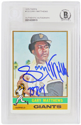 Gary Matthews Signed San Francisco Giants 1976 Topps Baseball Card #133 ...