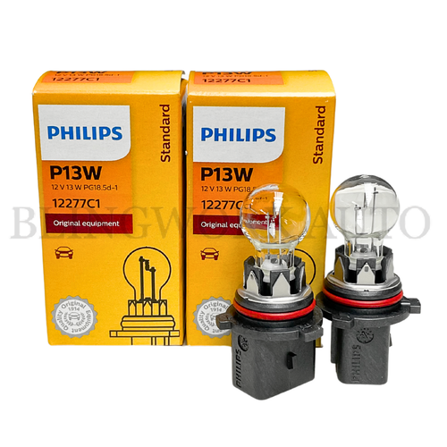PAIR Philips OEM P13W Standard Factory Replacement Fog Light Bulb 12V ...