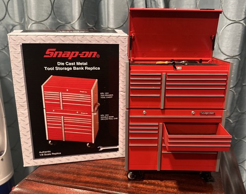 Mini 1/8 Scale RED Snap-On Tool Box Miniature Coin Bank KRL 1201 NEW ...