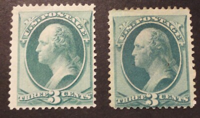 SCOTT #147, 158 MINT 1870-1873 GEORGE WASHINGTON BANK NOTE STAMPS CV ...