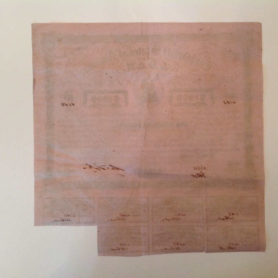 ~ 1863 Confederate $1000 Bond - Stonewall Jackson Cr 122 / Ball 241 ...