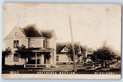 Dike Iowa IA Postcard RPPC Photo Residence Section c1910's Posted ...