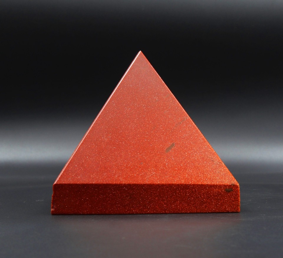 110MM Red Goldstone Pyramid Red Sandstone Crystal Healing Metaphysical ...