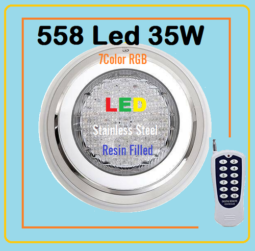 HQ Stainless Steel 558 35w LED Lights RGB 7Colour Swimming Pool Spa ...