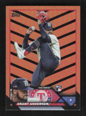 Grant Anderson 2023 Topps Update Orange and Black Foil Texas Rangers # ...