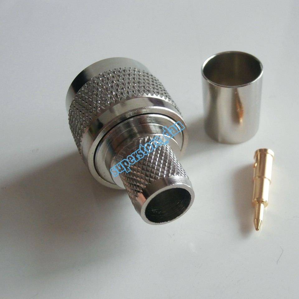 2X N male plug crimp solder RG8 RG213 RG165 LMR400 7D-FB cable RF Coax ...